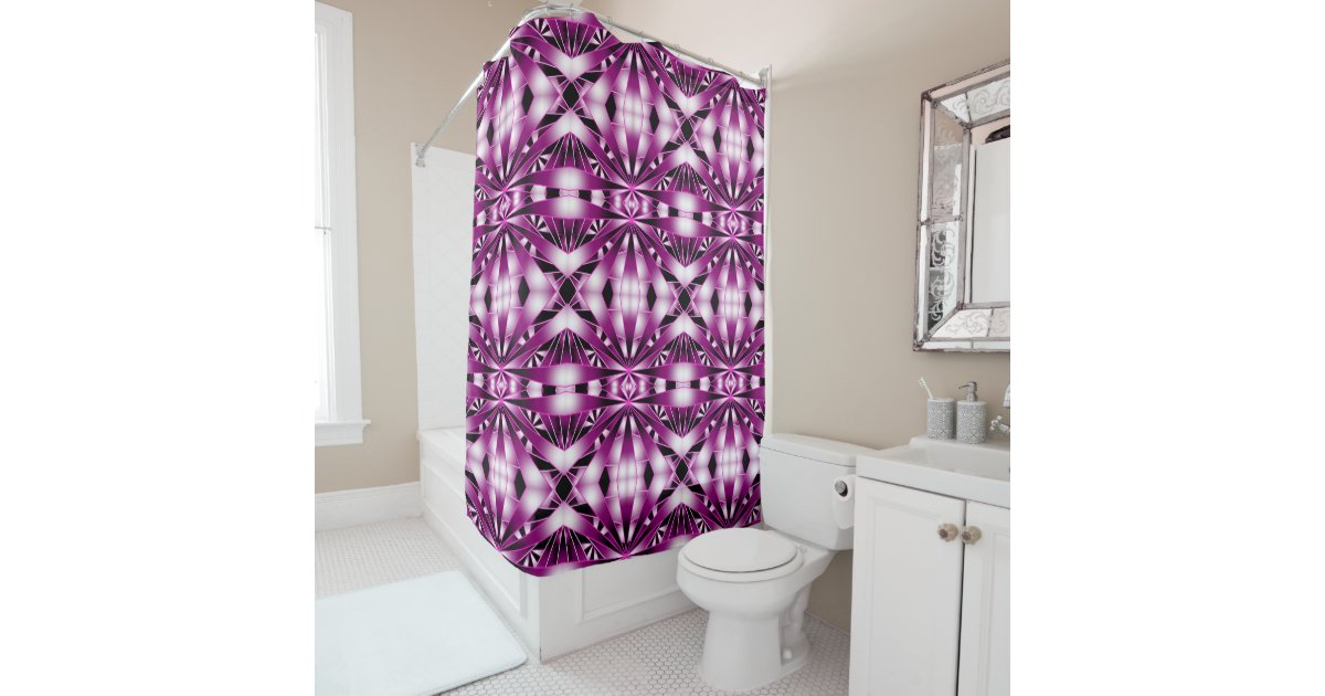 Purple Perspective Gradient Color Filled Drawing Shower Curtain | Zazzle