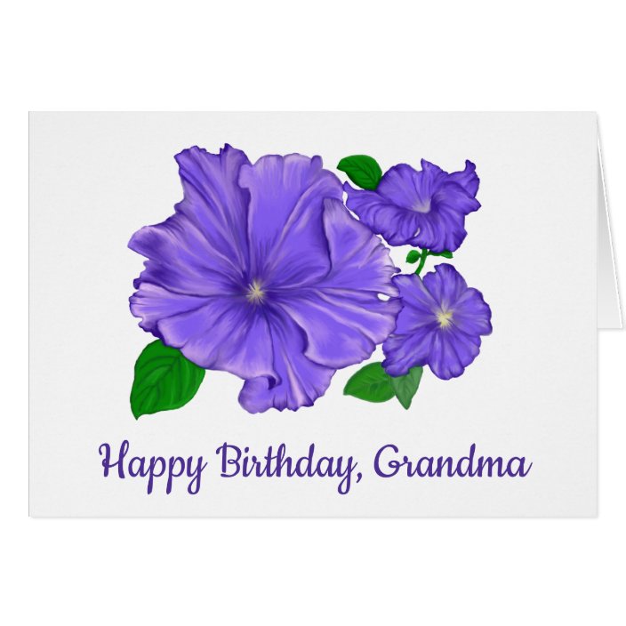 Purple Petunia, Happy Birthday Grandma | Zazzle.com