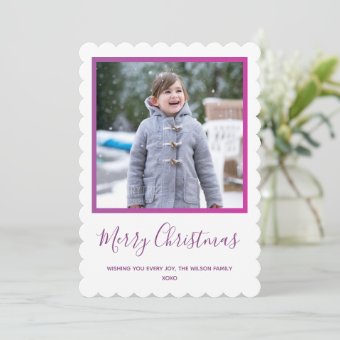 Purple Photo Christmas Holiday Card | Zazzle