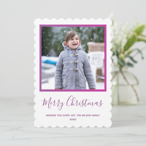 Purple Photo Christmas Holiday Card | Zazzle