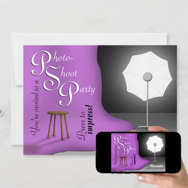 Purple Photoshoot Party Invitations | Zazzle