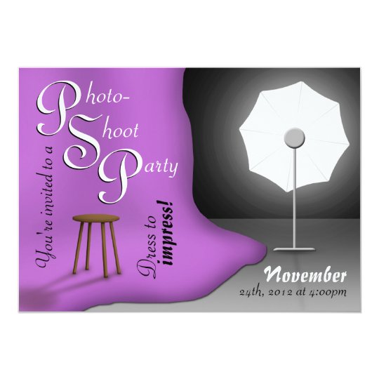 Purple Photoshoot Party Invitations | Zazzle.com