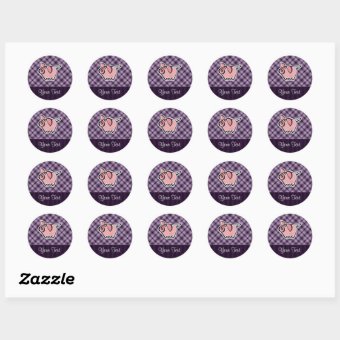 Purple Pig Classic Round Sticker | Zazzle