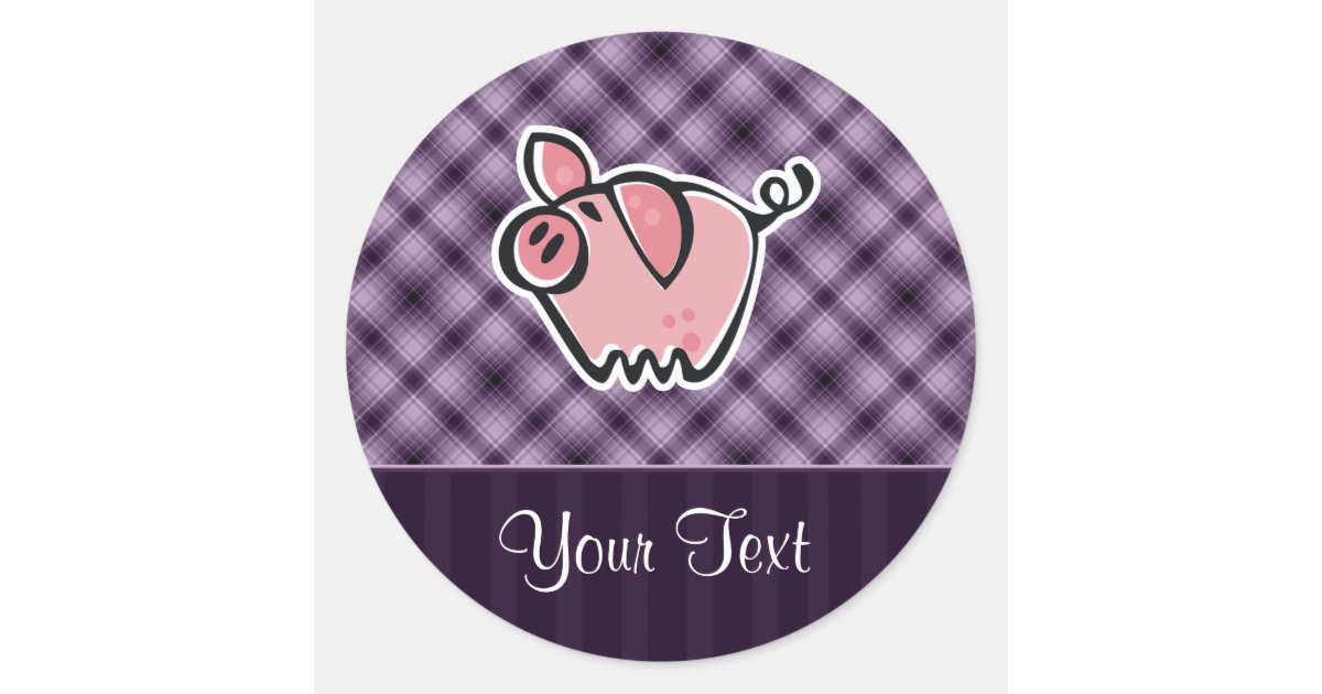 Purple Pig Classic Round Sticker | Zazzle