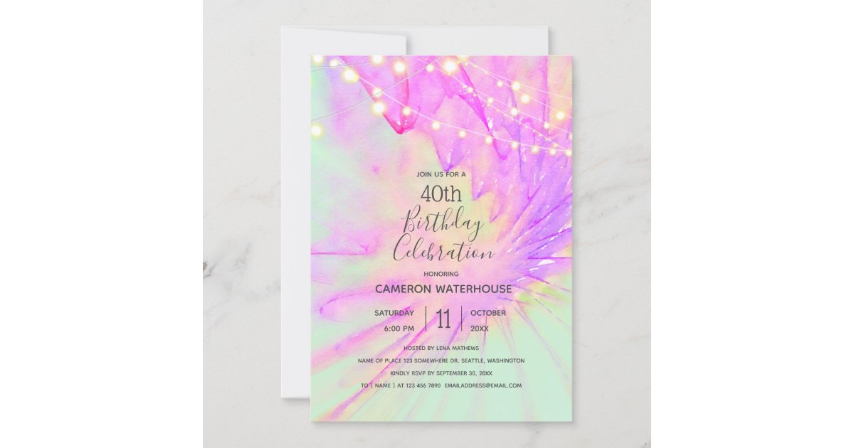 Purple & Pink Abstract Watercolor, Invitation | Zazzle