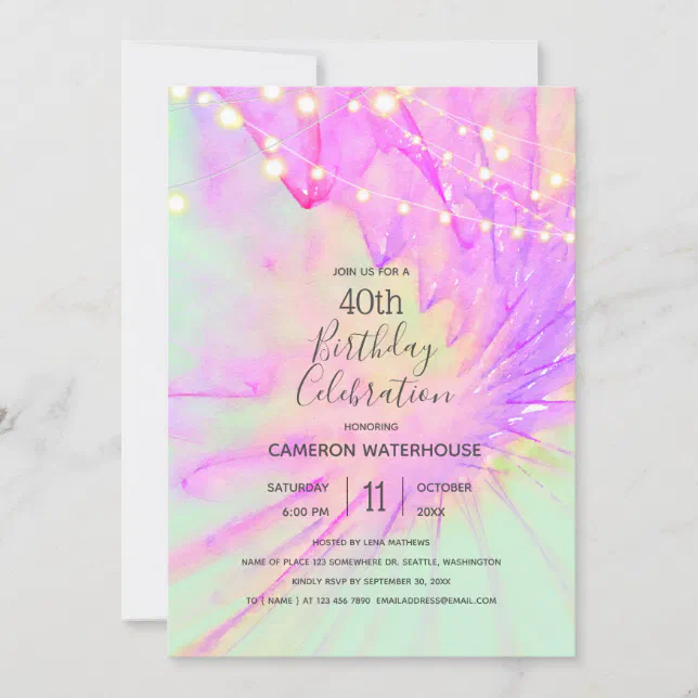 Purple & Pink Abstract Watercolor, Invitation | Zazzle