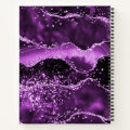 Purple pink agate marble monogram notebook | Zazzle