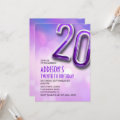 Purple Pink Bokeh 20th Birthday Invitation | Zazzle