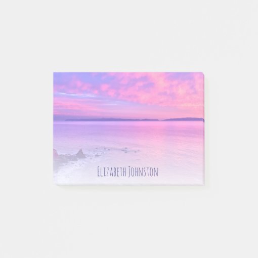 Purple Pink California Beach Sunset Photo Custom Post-it Notes | Zazzle