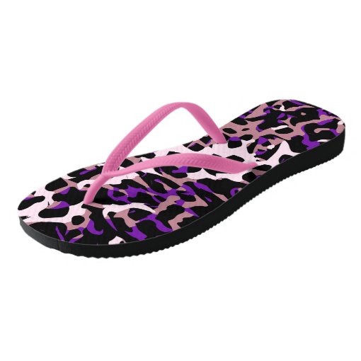 Purple Pink Cheetah Abstract Flip Flops | Zazzle