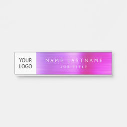 Purple Pink Custom Logo Executive Business Door Sign | Zazzle