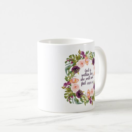 Purple Pink Floral Christian Bible Verse Coffee Mug | Zazzle