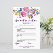 Purple & Pink Flowers "What's In Your Purse" Game | Zazzle