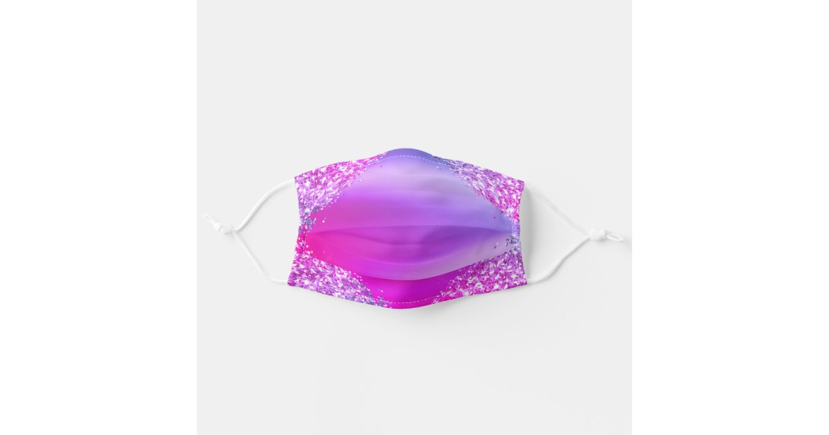 Purple Pink Glitter Sparkle Metallic COVID-19 Adult Cloth Face Mask ...