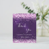Purple pink glitter sparkle thank you | Zazzle