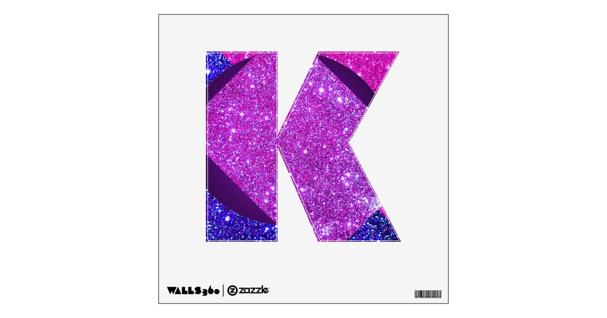 Purple Pink Glitter Sparkle Wall Decal Letter Abcs | Zazzle