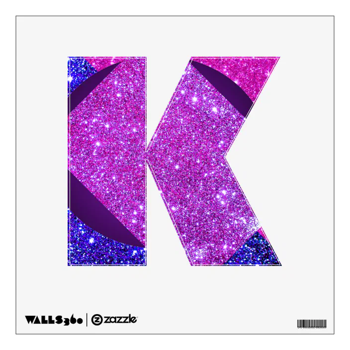 Purple Pink Glitter Sparkle Wall Decal Letter Abcs | Zazzle