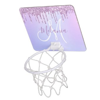 Purple Pink Glitter Sparkles personalized Girly Mini Basketball Hoop ...