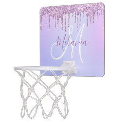 Purple Pink Glitter Sparkles personalized Girly Mini Basketball Hoop ...