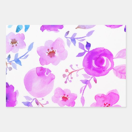Purple Pink gold damask lace floral Wrapping Paper Sheets | Zazzle