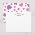 Purple & Pink Hearts Cute Girly Note Card | Zazzle