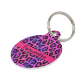 "Purple & Pink Leopard Print" Round Large Pet Tag | Zazzle