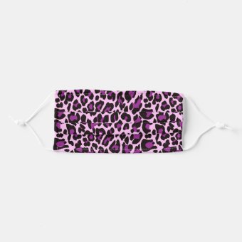 Purple Pink Leopard Print Skin Adult Cloth Face Mask | Zazzle