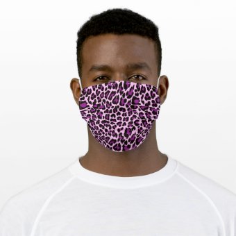 Purple Pink Leopard Print Skin Adult Cloth Face Mask | Zazzle