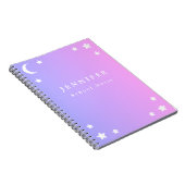 Purple Pink Moon & Stars Spiral Notebook | Zazzle