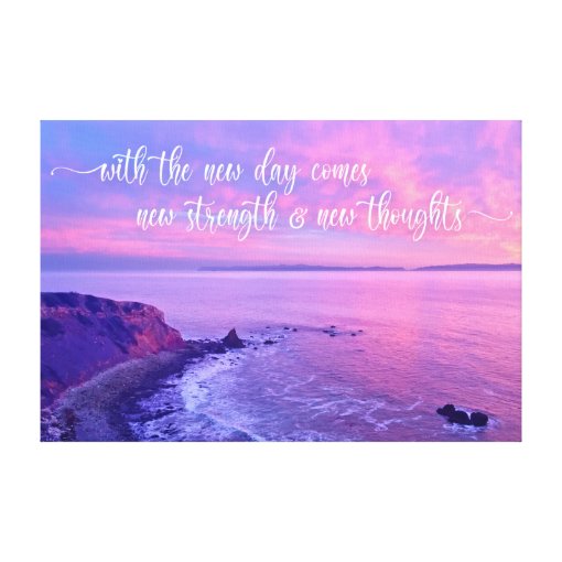 Purple Pink Ocean Sunset Photo Inspirational Quote Canvas Print | Zazzle