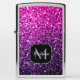 Purple Pink Ombre faux glitter sparkles Monogram Zippo Lighter | Zazzle