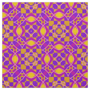 Chic Pink Orange Purple Floral Paisley Pattern Fabric | Zazzle