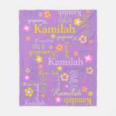 Purple pink yellow girls name Kamilah flower Fleece Blanket | Zazzle