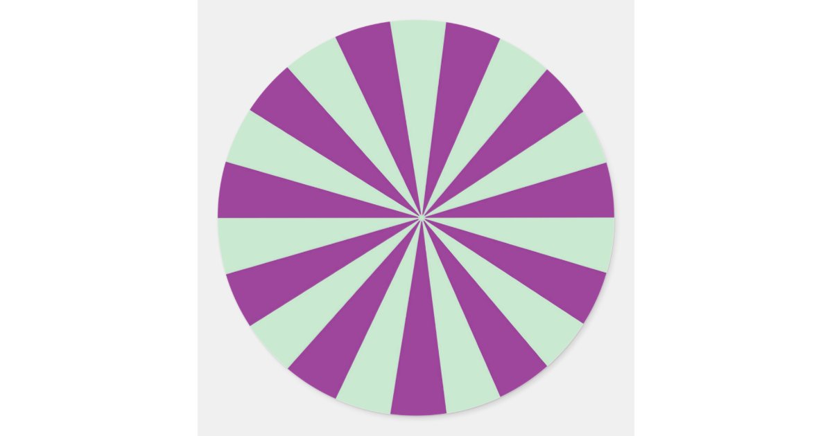 Purple Pinwheel Sunburst Circular Sticker | Zazzle