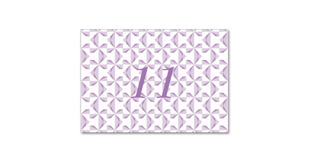 Purple Pinwheels Table Number | Zazzle