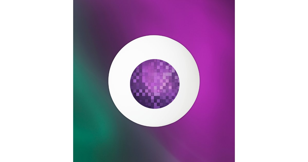 Purple Pixel Art | Three Star Ping Pong Ball | Zazzle