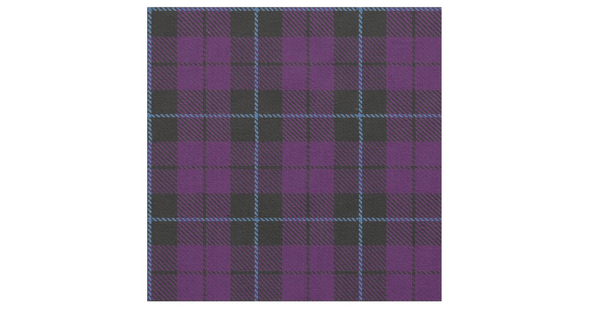 Purple Plaid fabric with blue stripe print | Zazzle