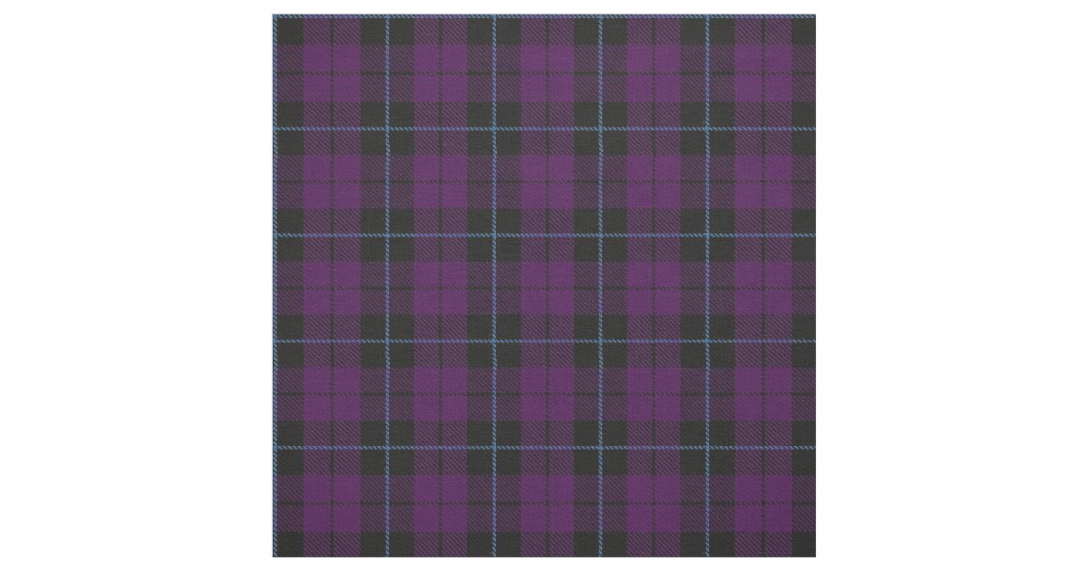 Purple Plaid fabric with blue stripe print | Zazzle