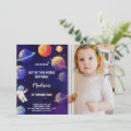 Purple Planets Galaxy Invitations with photo | Zazzle