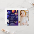 Purple Planets Galaxy Invitations with photo | Zazzle