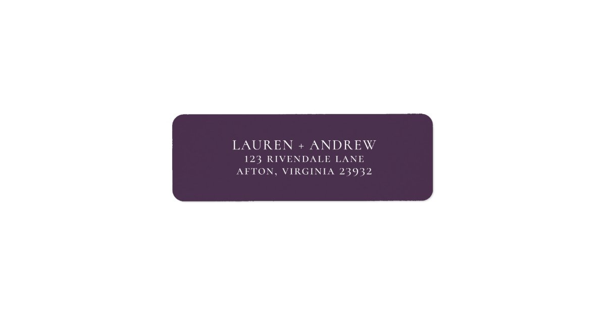 Purple Plum Minimalist Return Address Label | Zazzle