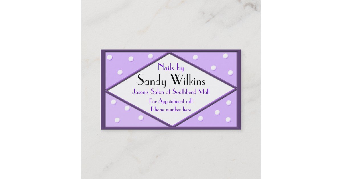 Purple polka dot Business Card | Zazzle