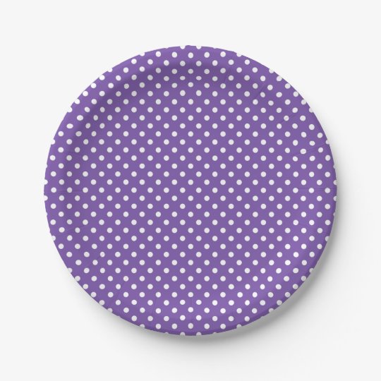 Purple polka dot paper plates | party supplies | Zazzle.com