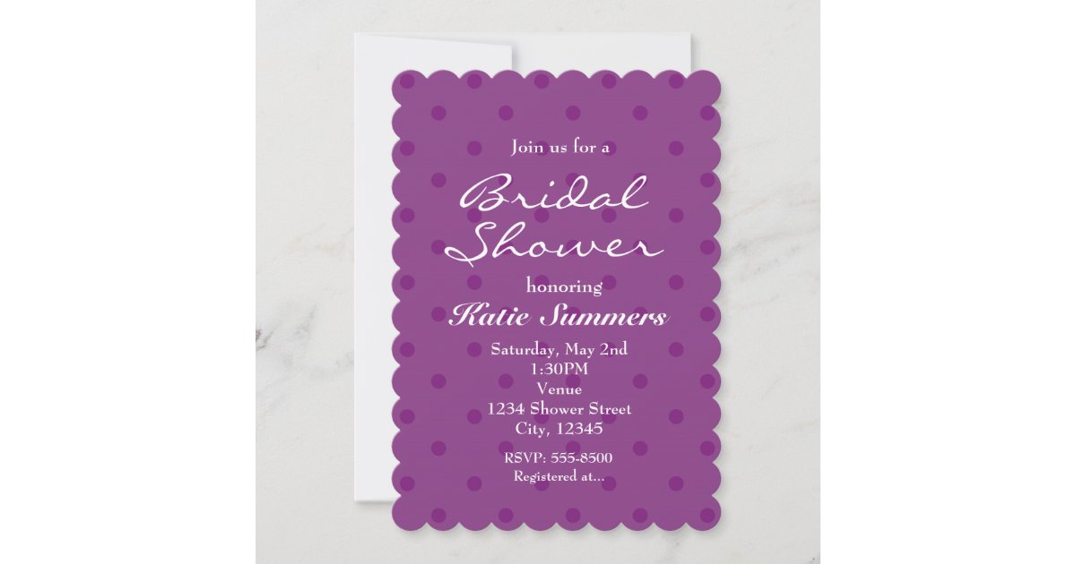 Purple Polka Dot Party ANY EVENT Invitation | Zazzle