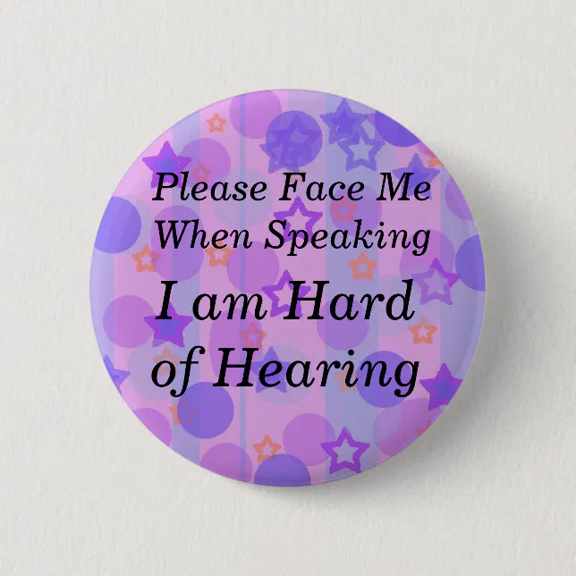 Purple Polka Dot Please Face Me Button | Zazzle