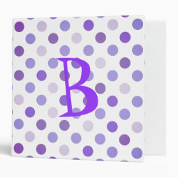 Purple Polka Dot School Binder | Zazzle