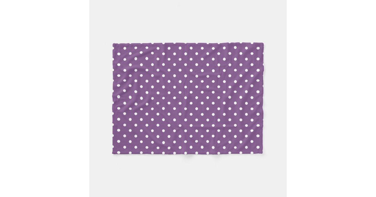 Purple Polka Dots Fleece Blanket | Zazzle