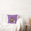 Purple Polkadots Middle Finger Poop Emoji Pillow | Zazzle