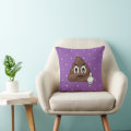 Purple Polkadots Middle Finger Poop Emoji Pillow | Zazzle