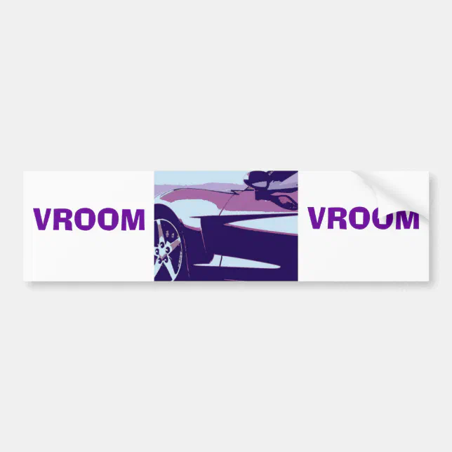 Purple Pop Art Corvette Bumper Sticker | Zazzle
